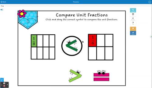 Compare Unit Fractions Task Cards and Boom Cards by A Teacher's Light
