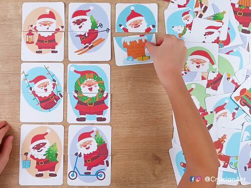 Santa Claus Picture Puzzle Pairs | Toddler, Preschool, Pre-K Matching ...