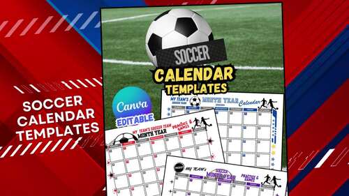 Soccer Season Calendar Template | Editable Practice & Game Schedule ...