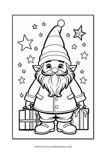 Christmas Gnome Coloring Page Vol 3 – Festive Fun For Everyone by ...