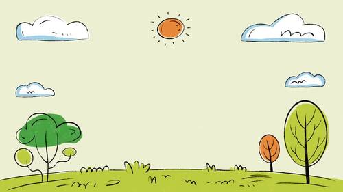 Hand-Drawn Animated Summer Landscape Background by PrintableBoutiStudio