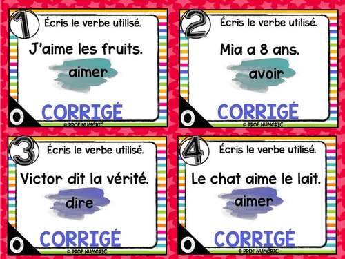 Cartes à Tâches CODES QR (Les 6 verbes) 2e année by Prof Numeric