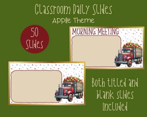 Apple Themed Daily Classroom Google Slides Template by Mainely Teachers