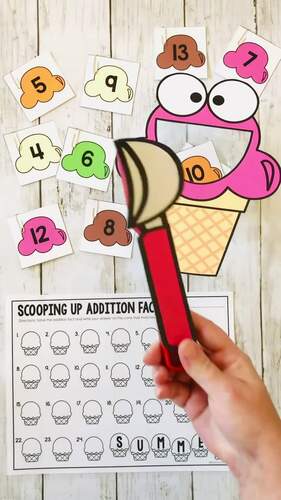 Scooping Up Addition Facts - Addition Facts Game for Sums to 20 | TPT