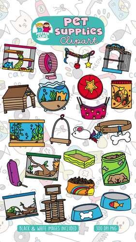Pet Supplies Clip Art by Mister Clips | TPT