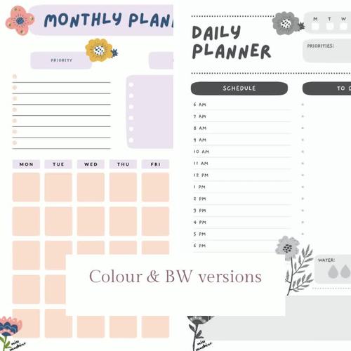 PRINTABLE A4 Daily Weekly Monthly Planner Notepad Organization Teacher Life