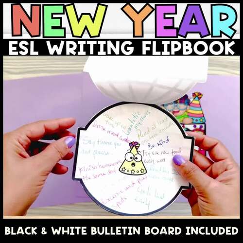New Years Resolution-ESL Writing Craft-Goal Setting Ball Flipbook ...