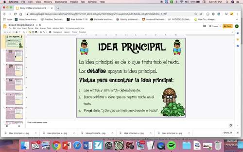 Main Idea in Spanish - Idea principal for Distance learning -Google ...