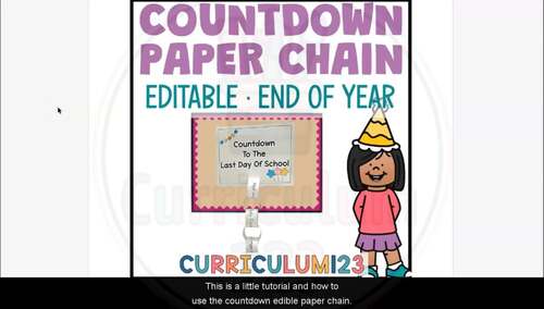 Countdown to Summer Break Activities Editable Paper Chain End Of Year