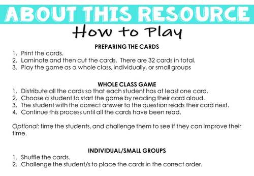 Interactive Decimal Game: I Have, Who Has for Years 3-4 by Teach et cetera