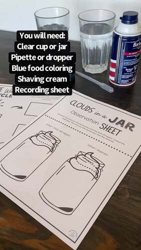 Clouds in a Jar Weather Science Experiment for Preschool and Kindergarten