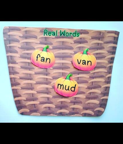 Kindergarten Fall CVC Literacy Center – Pumpkin Patch Real & Nonsense ...