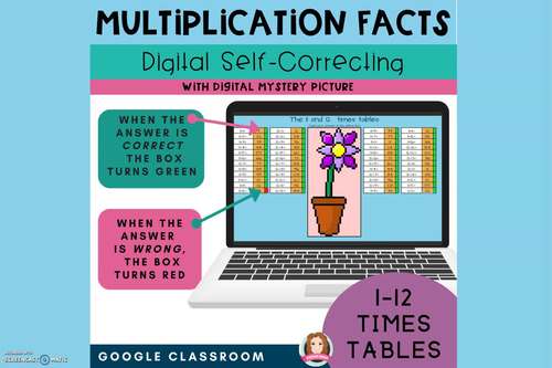 Multiplication Facts Practice 1-12 Self Grading Mystery Picture Google ...