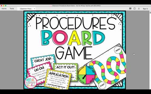 Back To School Classroom Procedures Board Game by Not So Wimpy Teacher