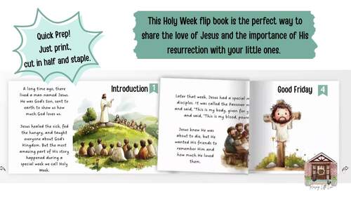 Holy Week/Easter Flip Book for Kids by Raising Little Luci | TPT