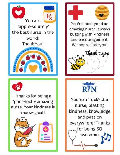 Nurse Appreciation Note, Thank You, School Nurse, RN, LPN, CNA ...