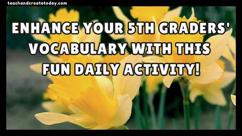 5th Grade ELA Vocabulary Activity Word Of The Day Bell Ringer May Spring