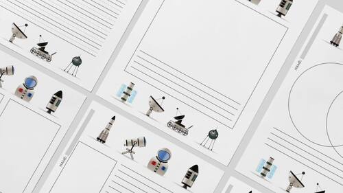 Galactic Scribbles: Space-Themed NASA Printable Writing Papers | 20 Styles