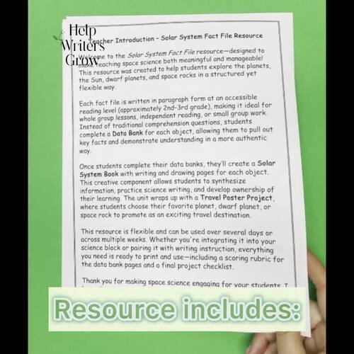 The Solar System for Fourth Grade by Help Writers Grow | TPT