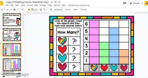 Valentine's Day Data and Graphing for Google Classroom Distance Learning