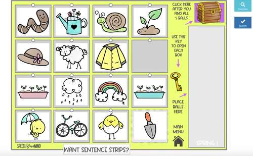 Spring Vocabulary Boom Cards™ Treasure Game | Spring Cariboo Style Game