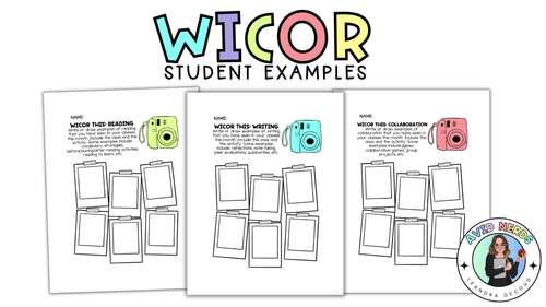 AVID WICOR This Monthly Student Example Pages for CCI Data Collection
