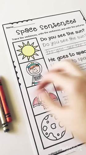 Space Sentence Writing Worksheets - Writing Simple Sentences | TPT
