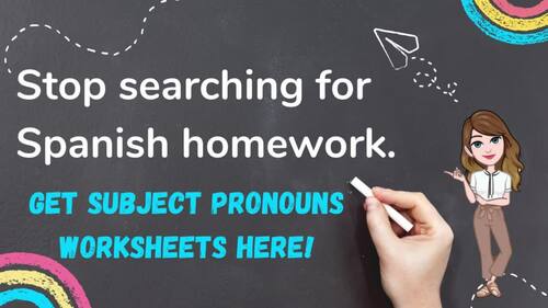 Spanish Subject Pronouns Practice Pronombre Subjetivo Activities Worksheets