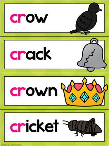 Blends Phonics NO PREP Printables for "cr" by Tweet Resources | TpT
