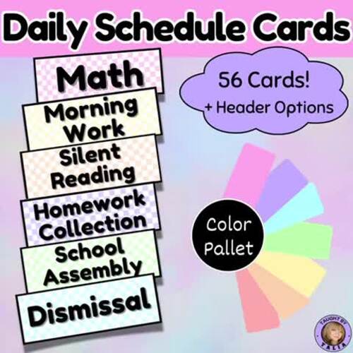 Visual Daily Schedule Cards Classroom Management Decor Pastel | TPT