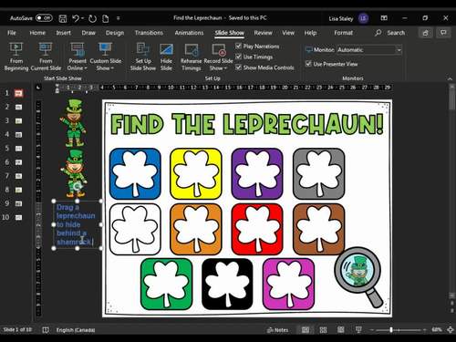 Digital Hide & Seek | Find the Leprechaun | Letters Numbers Shapes Colors