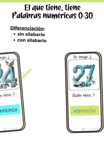 Spanish: Winter-Themed 'Who Has it' Game: Numbers Números en español ...