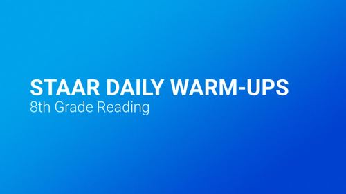 STAAR Reading Daily Warm Ups 8th Grade #1 by Team Tom | TPT