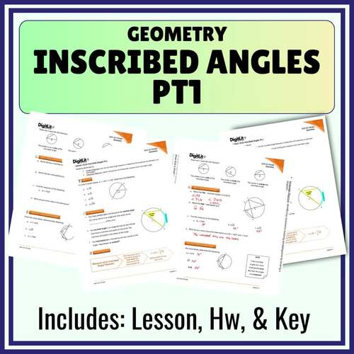 Inscribed Angles pt1 Guided Notes & Worksheets| 9th-11th Grade Geometry