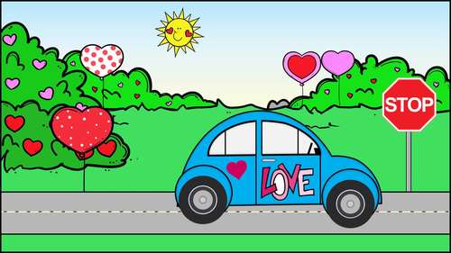 Colorful Love Bugs Stop and Go | Interactive Slide Show | Color ID