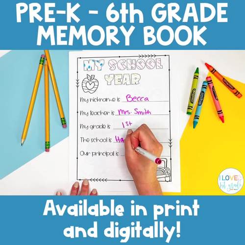 End of the Year Memory Book Printable and Digital End of the Year ...