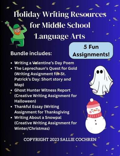Holiday Writing Bundle for Middle School Language Arts | TPT