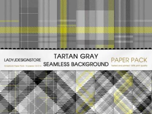 Plaid Grey Digital Paper Lumberjack Tartan by ladyjdesignstore | TPT
