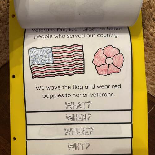 Veterans Day Flipbook & Military Branch Craft (Who, What, When, Where, Why)