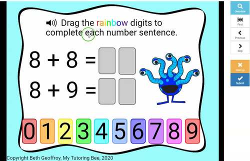 Doubles Plus One Facts Boom Cards Distance Learning by My Tutoring Bee