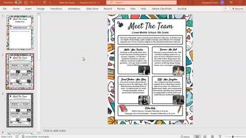 Meet The Teacher TEAM Flyer Editable Digital Middle School | TPT