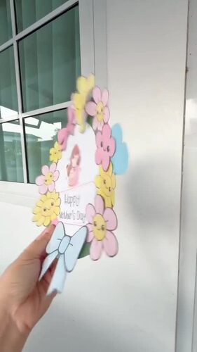 Mother’s Day Flower Card Craft (Coloring + Cut & Paste Activity)