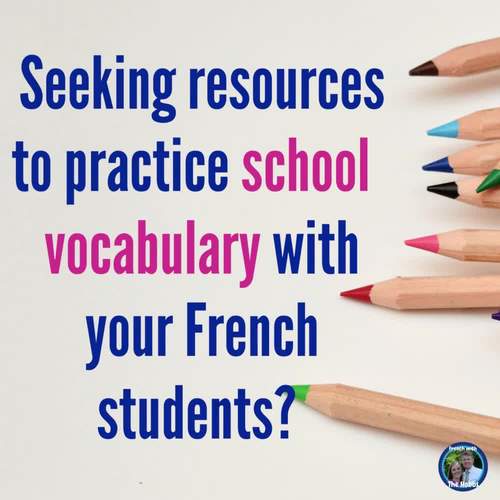 French School BUNDLE Classroom Objects and School Supplies Activities l ...