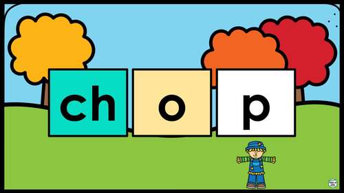 Fall Digraphs CH, SH, TH with Short Vowels Digital PowerPoint Google Slides