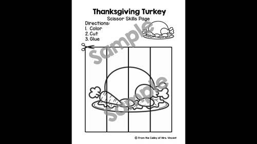 Thanksgiving Themed Scissor Skills Cutting Practice - 5 Pictures - 2 ...