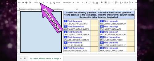 PIXEL ART: Find Mean, Median, Mode, & Range DISTANCE LEARNING | TPT