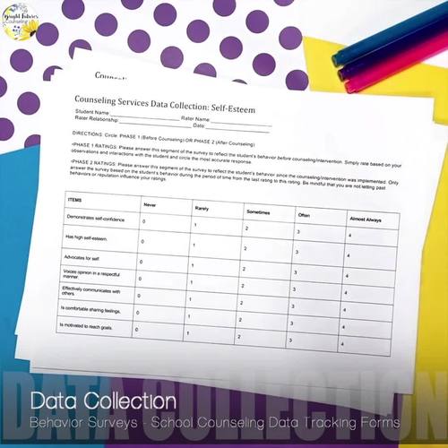Data Collection Behavior Surveys - School Counseling Data Tracking Forms