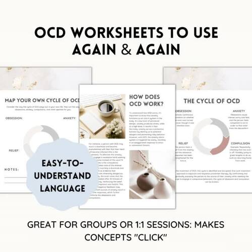 OCD Worksheets on the Cycle of OCD | Great for Groups or 1:1 Sessions!