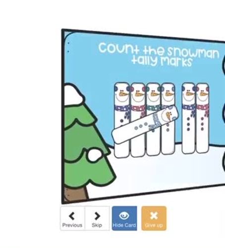 Boom Cards - Snowman Tally Marks by To Teach A Mockingbird | TPT