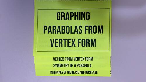 Foldable - Graphing Quadratic Functions from Vertex Form (INB) by Mathy ...